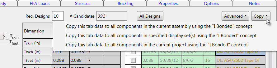 Copying Dimensions and Materials to Multiple Components