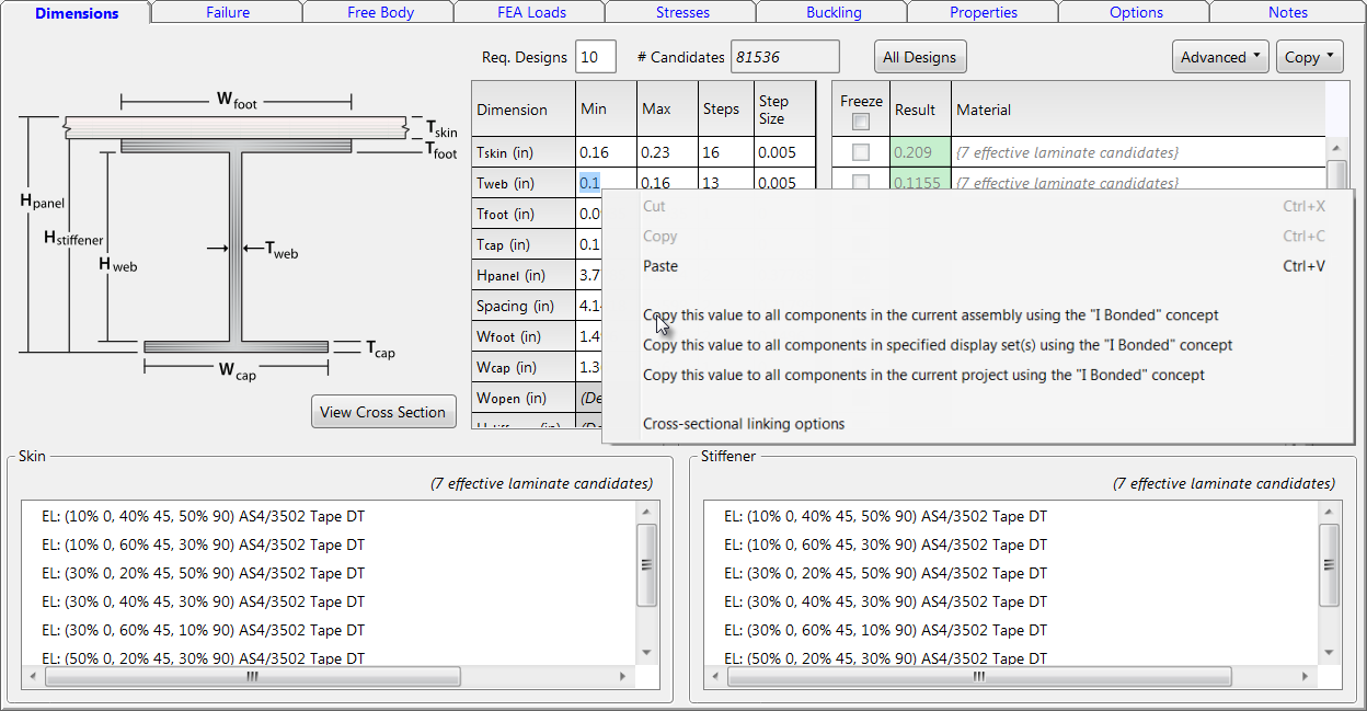 Copying Dimensions and Materials to Multiple Components
